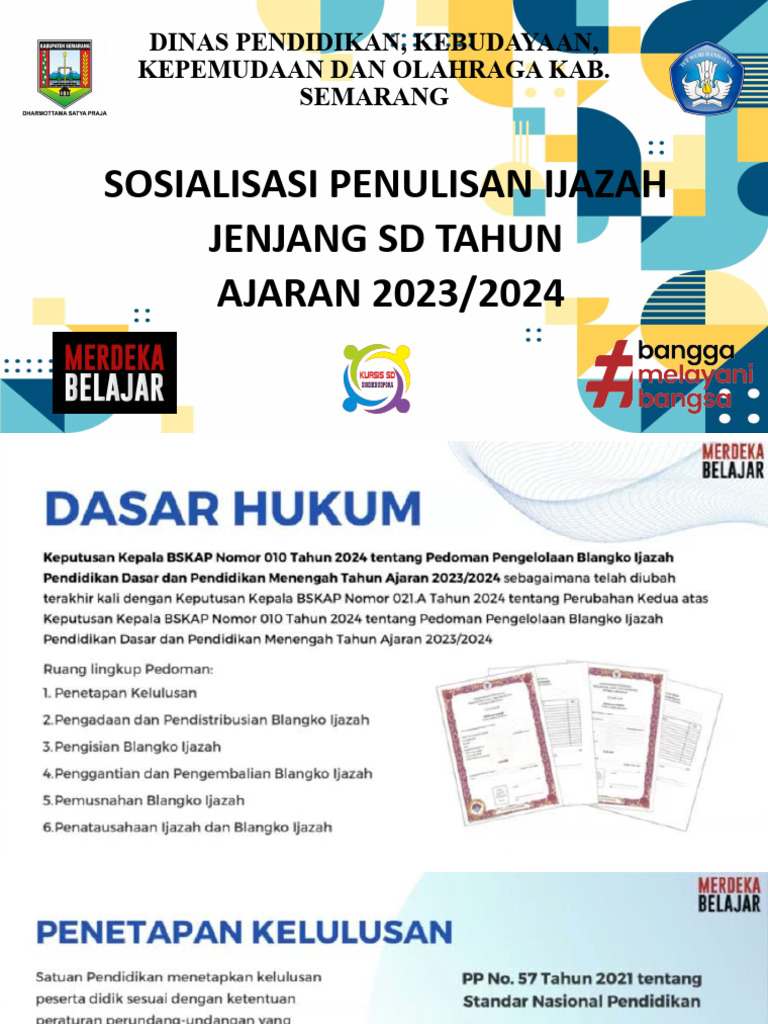 6 Penulisan Ijasah SD 2024 | PDF