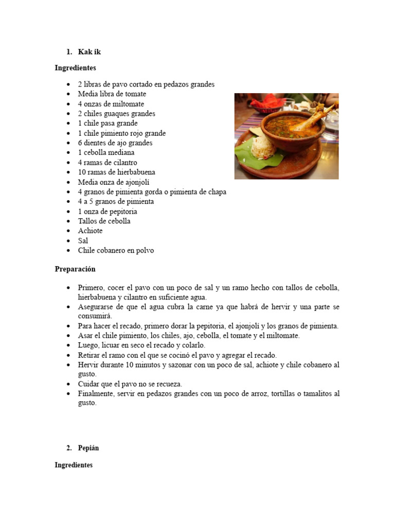 recetas tipicas | Descargar gratis PDF | Cilantro | Caldo