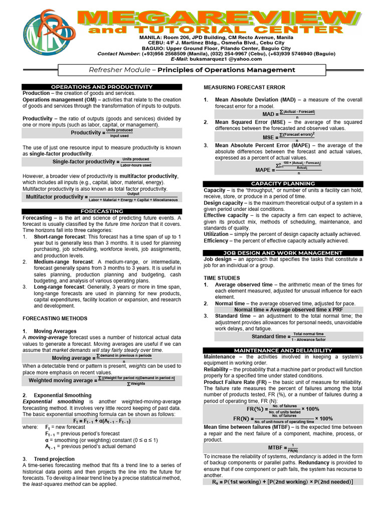 RefM 30 - Operations Management | PDF | Forecasting | Moving Average