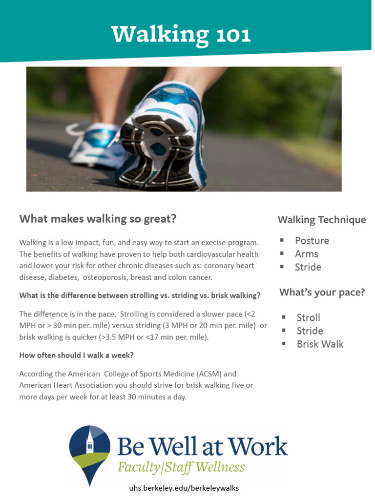 Essential Walking Techniques and Benefits | PDF | Cardiovascular ...