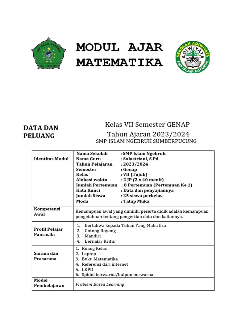 Modul Ajar 3 Data dan Diagram | PDF