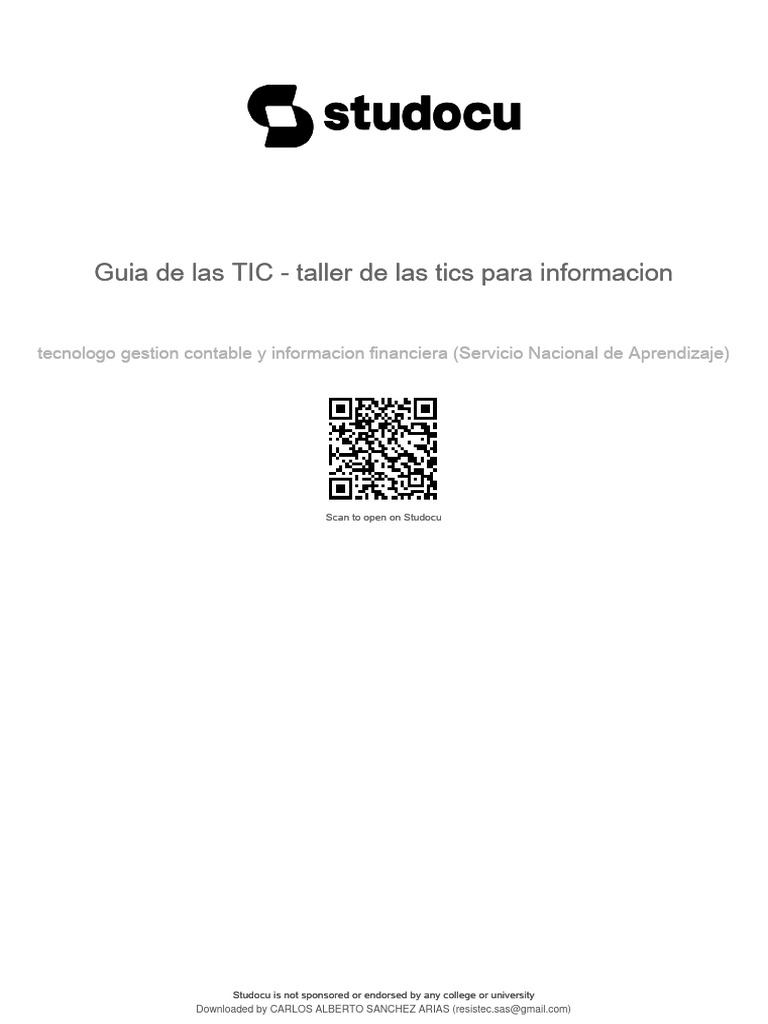 Guia de Las Tic Taller de Las Tics para Informacion | PDF | Software de la aplicacion ...