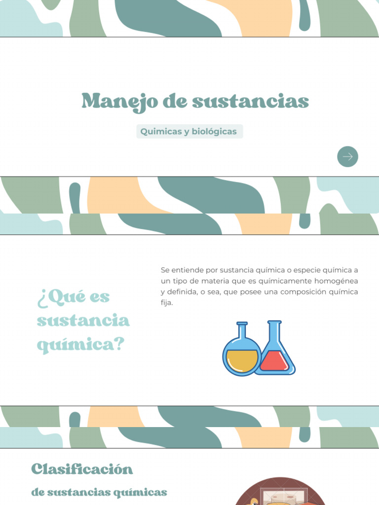 Clasificación y manipulación de sustancias química y biológicas. | PDF