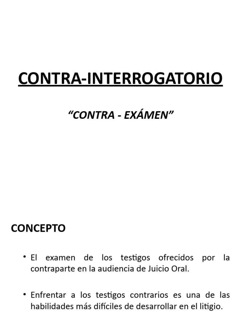 Contra Interrogatorio | PDF | Artes del Lenguaje y Comunicación ...