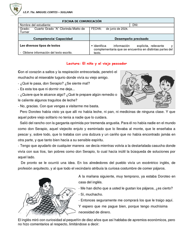 LECTURA_EL_NIÑO_Y_EL_PESCADOR[1] | PDF
