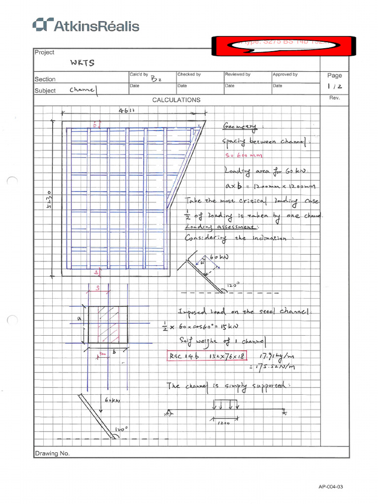 Design Calculation For Channel & Steel Plate 1 | PDF | Buckling | Bending