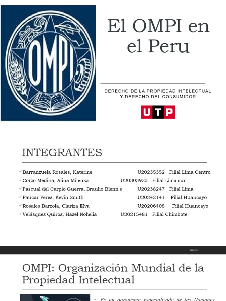 El OMPI en el Peru | Descargar gratis PDF | Organización Mundial de la Propiedad Intelectual ...