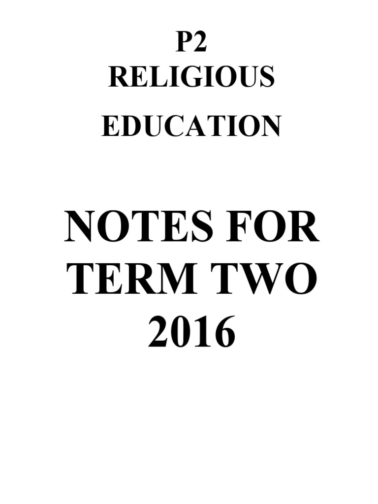 p.2 Religious Education Lesson Notes Term 2 | PDF | Jesus ...