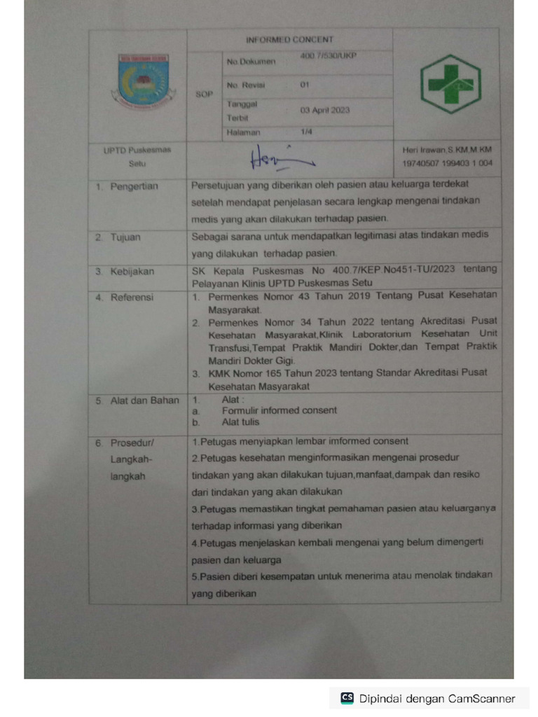 Sop Informed Consent. | PDF