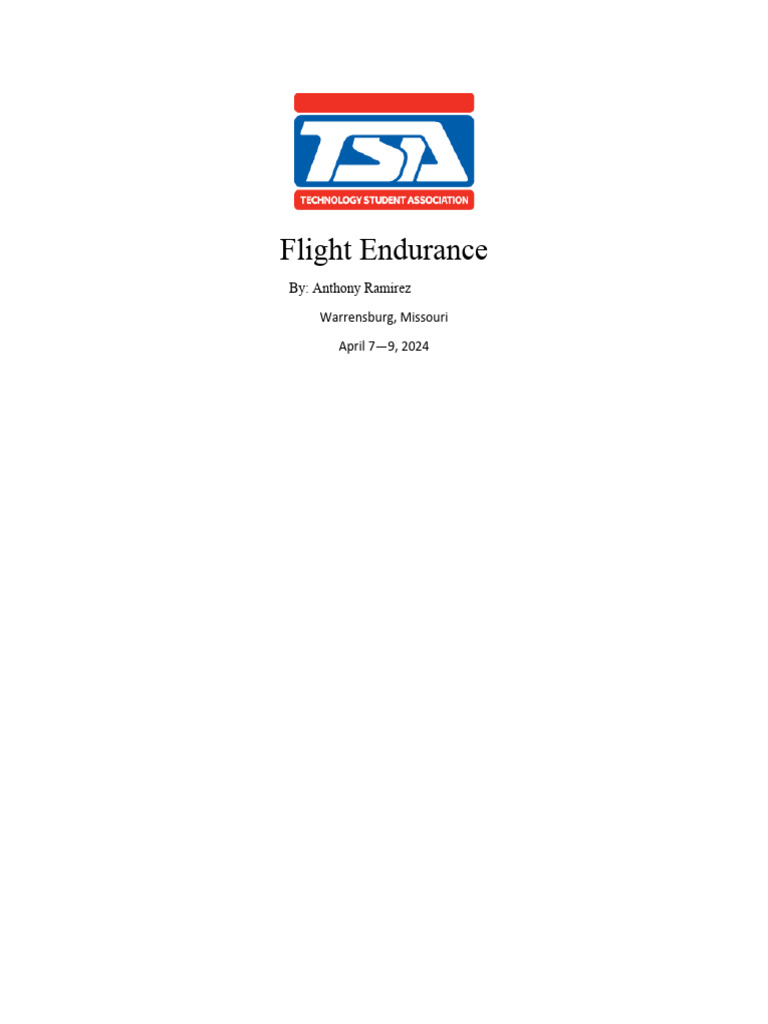 TSA Flight Endurance Portfolio | PDF | Lift (Force) | Empennage