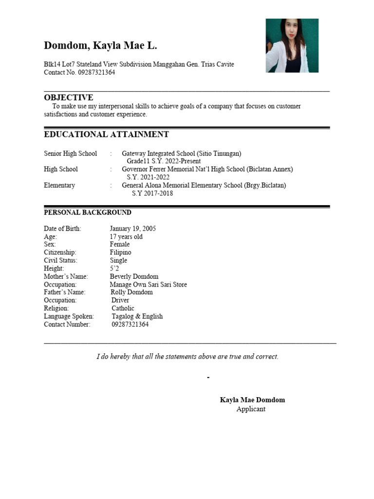 KAYLA and ROB RESUME | PDF | Philippines | Languages Of Southeast Asia
