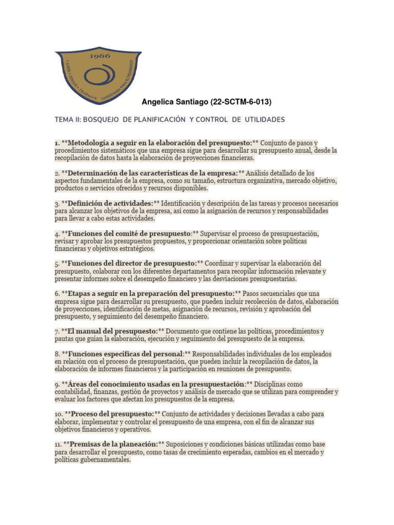 TEMA 2 Presupuesto | PDF | Presupuesto | Business