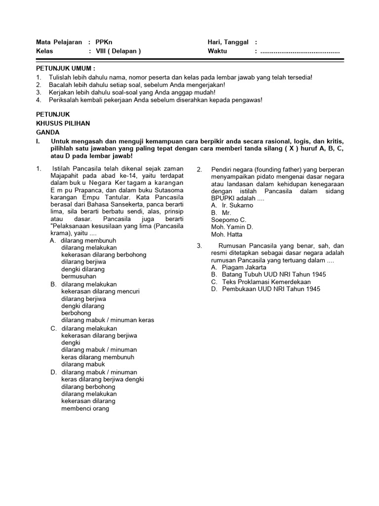 PTS Ppkn. (VIII) | PDF