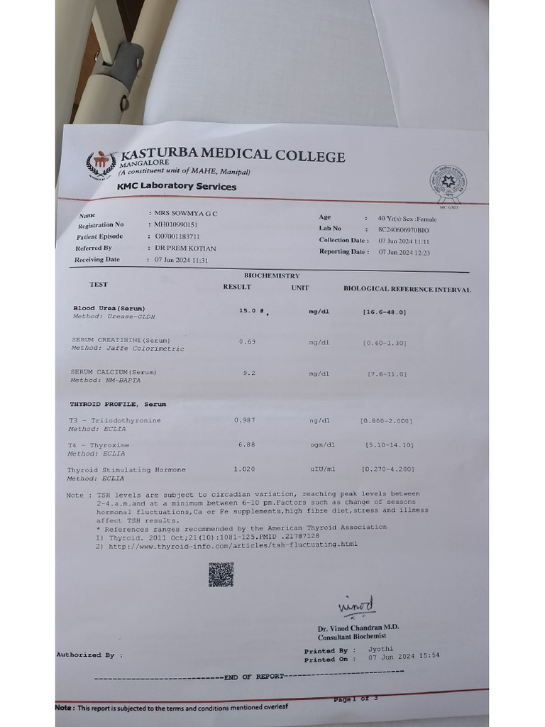 Blood Test Report | PDF