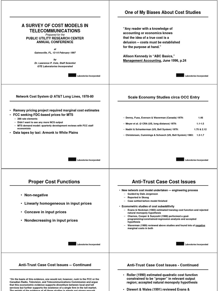 One of My Biases About Cost Studies: Prepared For The | Download Free ...