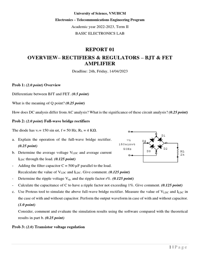 Rectifiers and Amplifiers Lab Report | PDF | Rectifier | Amplifier