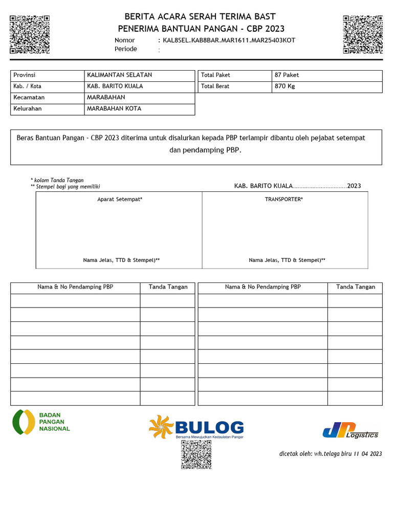 Bnba - Marabahan Kota Bolog Januari | PDF
