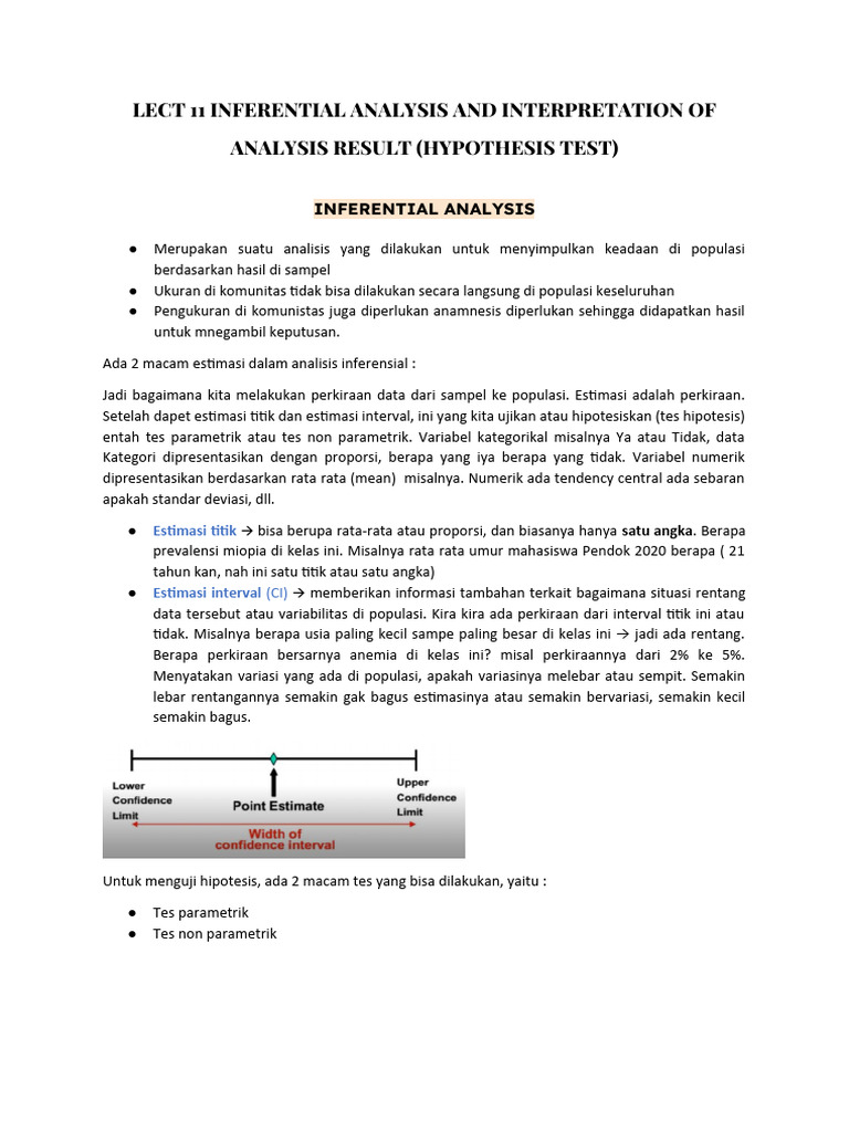 Lecture 11 Inferential Analysis And Interpretation Of Analysis Result