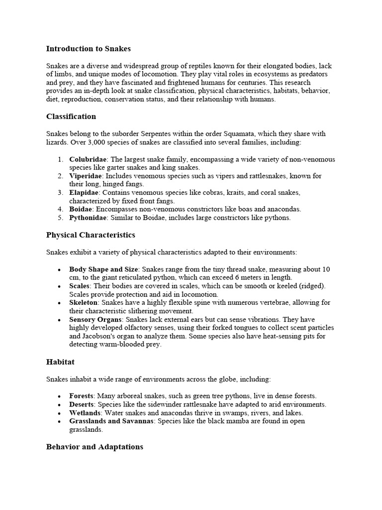 Snake Research - Doc | PDF | Snake | Venom