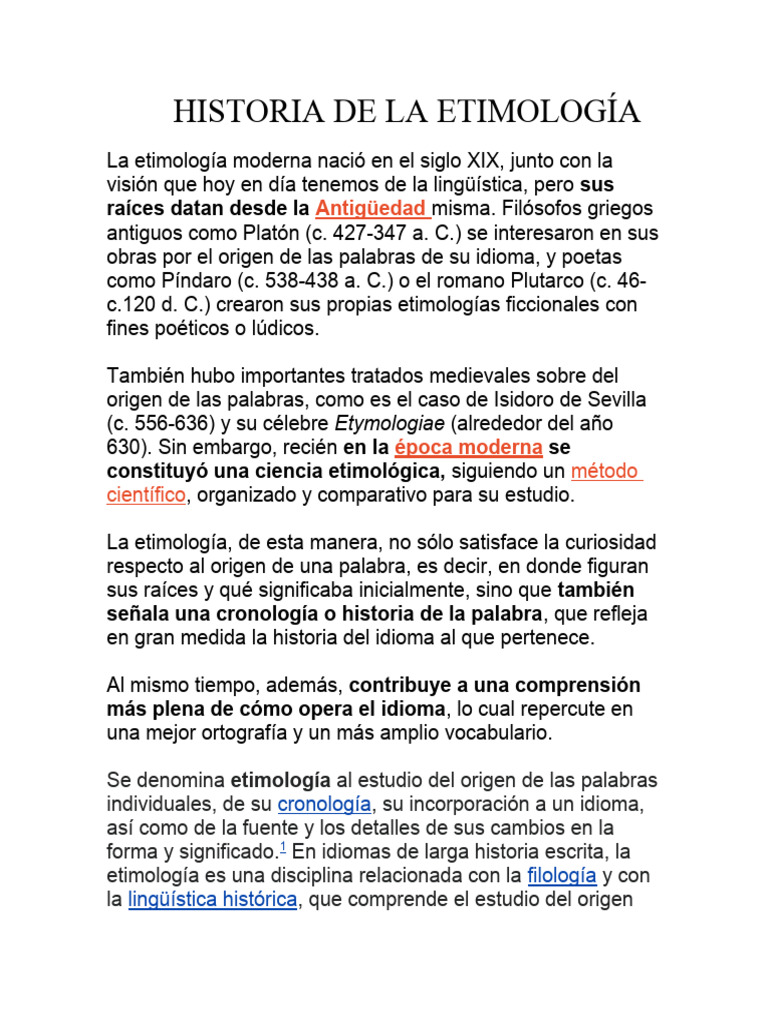 Etimología | PDF | latín | Lengua española