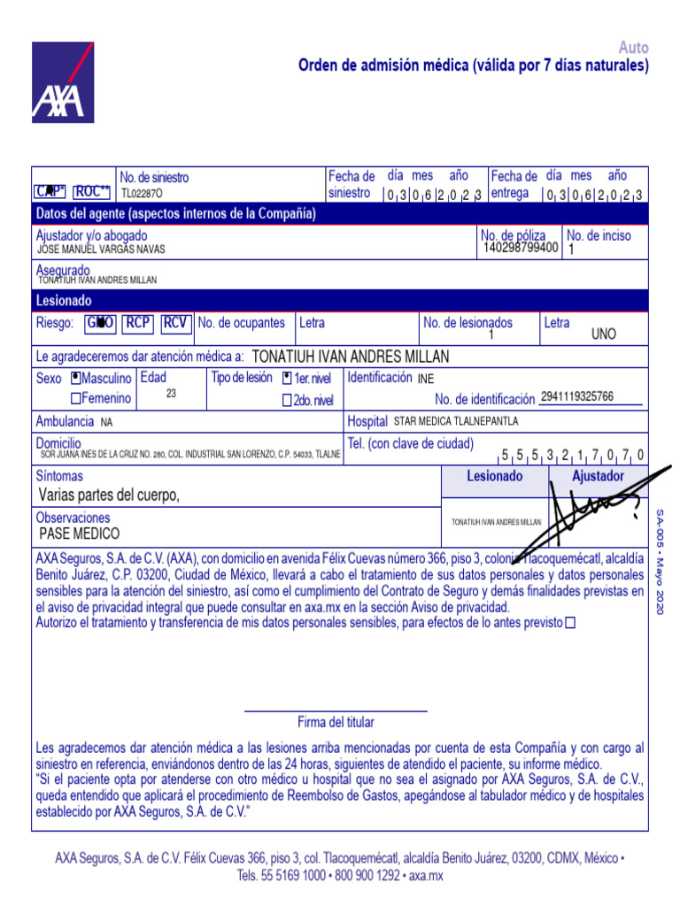 Orden+de+Admisión+Médica | PDF | Hospital