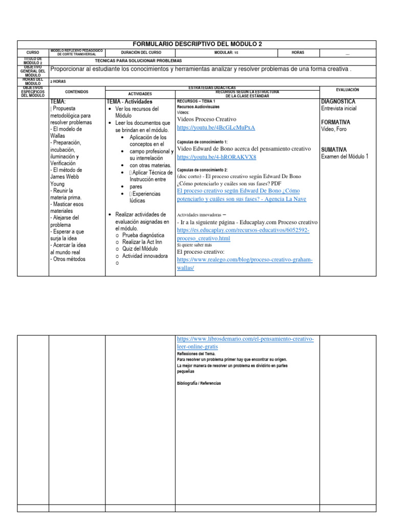 Planificación Modulo 2-Nuevo | PDF | Evaluación | Cognición Planificación Modulo 2-Nuevo | PDF | Evaluación | Cognición