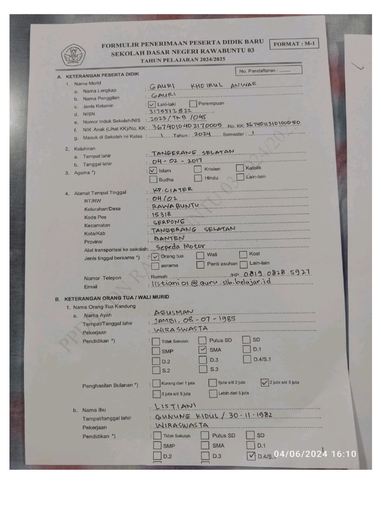 Formulir Gauri | PDF