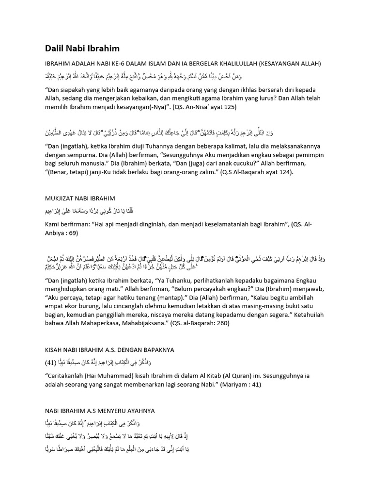 Dalil dan Mukjizat Nabi Ibrahim | PDF
