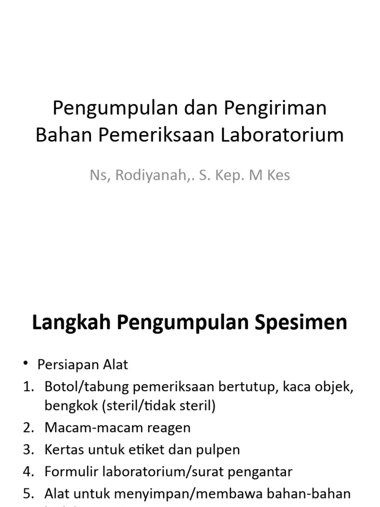 Peran Perawat Pemeriksaan Penunjang Lab | PDF | Griya & Taman | Sains ...