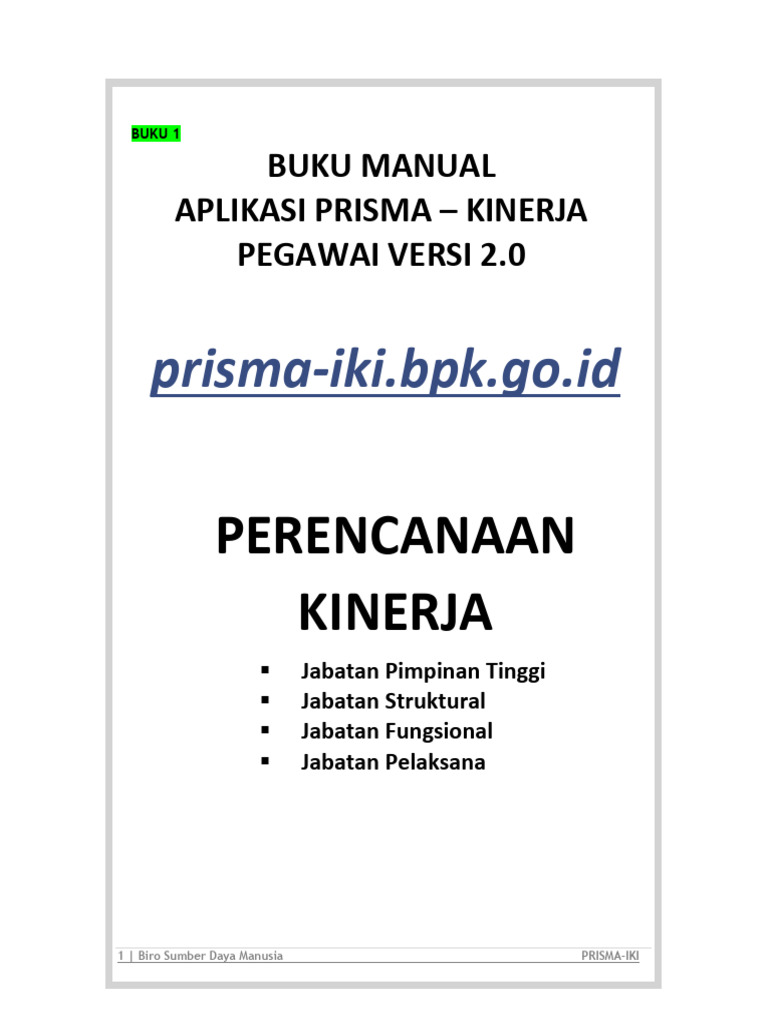 Buku 1 Perencanaan SKP IKI 2024 | PDF