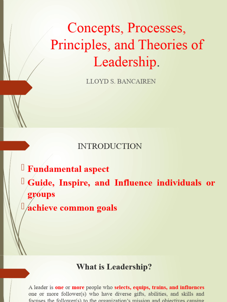 Leadership Concepts and Theories Overview | PDF