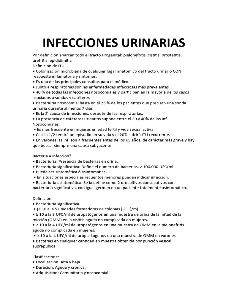 Infeccion Urinaria Uro | PDF | Infección del tracto urinario | Sistema urinario
