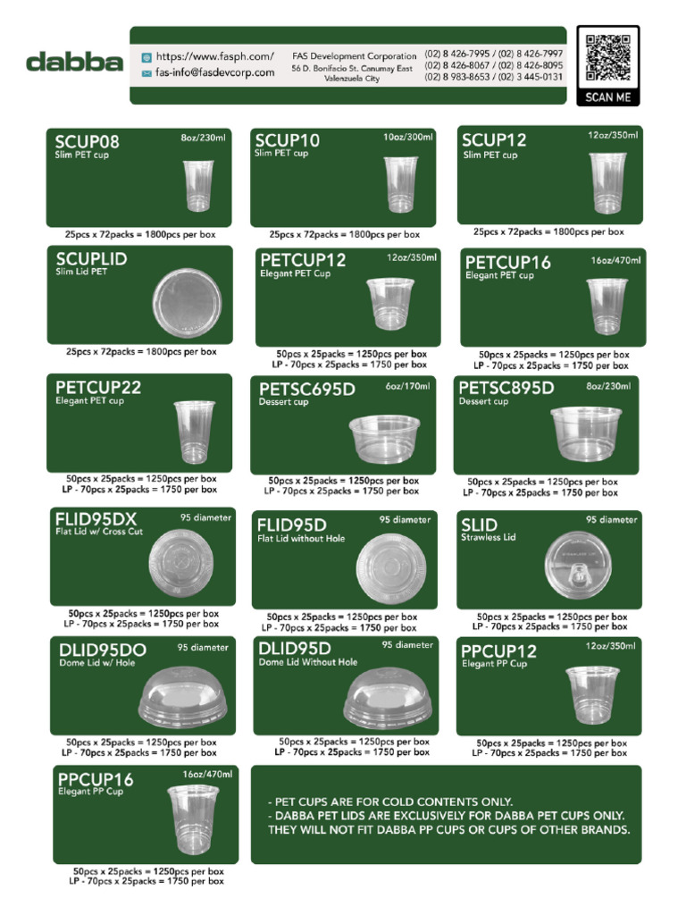 Dabba Cups and Trays Feb2022 | PDF