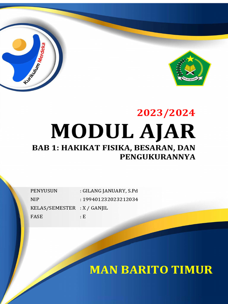 RPP Modul Ajar Bab I Hakikat Fisika, Besaran, Dan Pengukurannya | PDF
