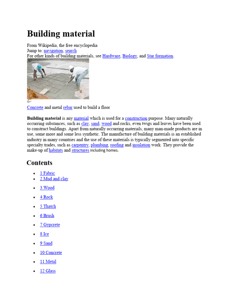 Building Material | PDF | Building Materials | Concrete