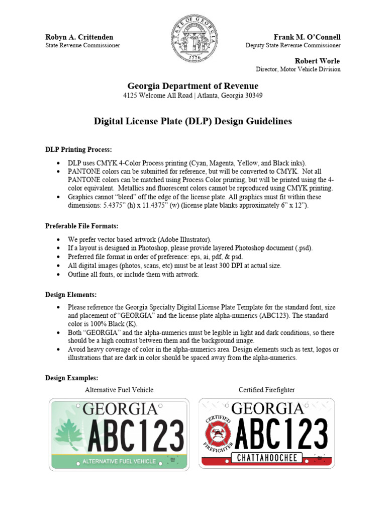 Georgia Digital License Plate Design Guidelines | PDF | Adobe Photoshop ...