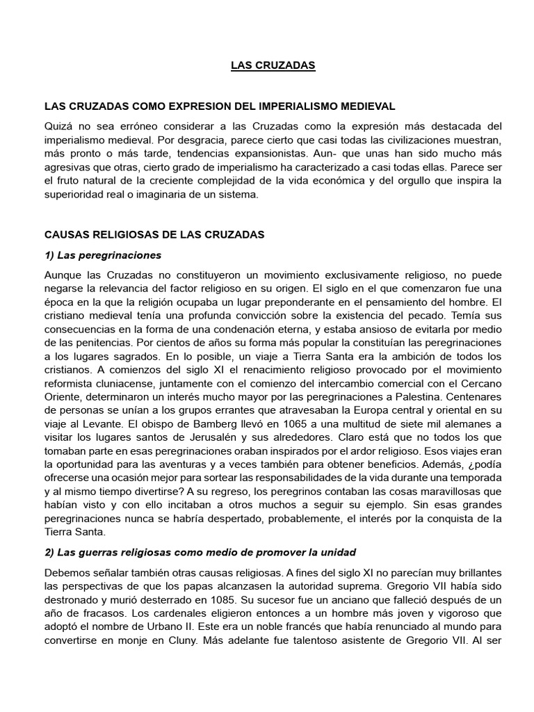 Las Cruzadas | PDF | Cruzadas | imperio Bizantino