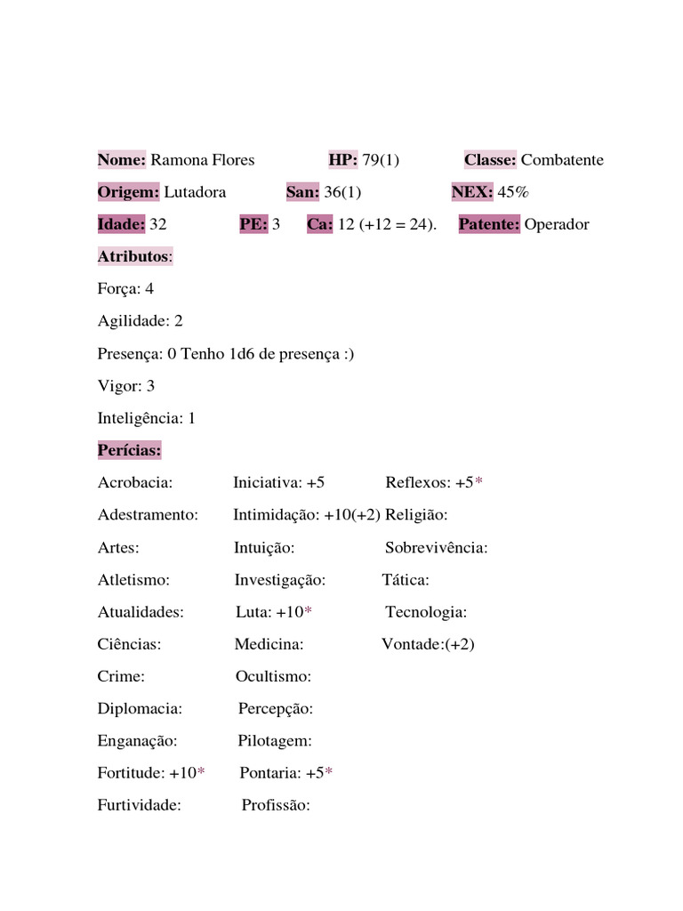 Ficha Da Ramona PDF | PDF