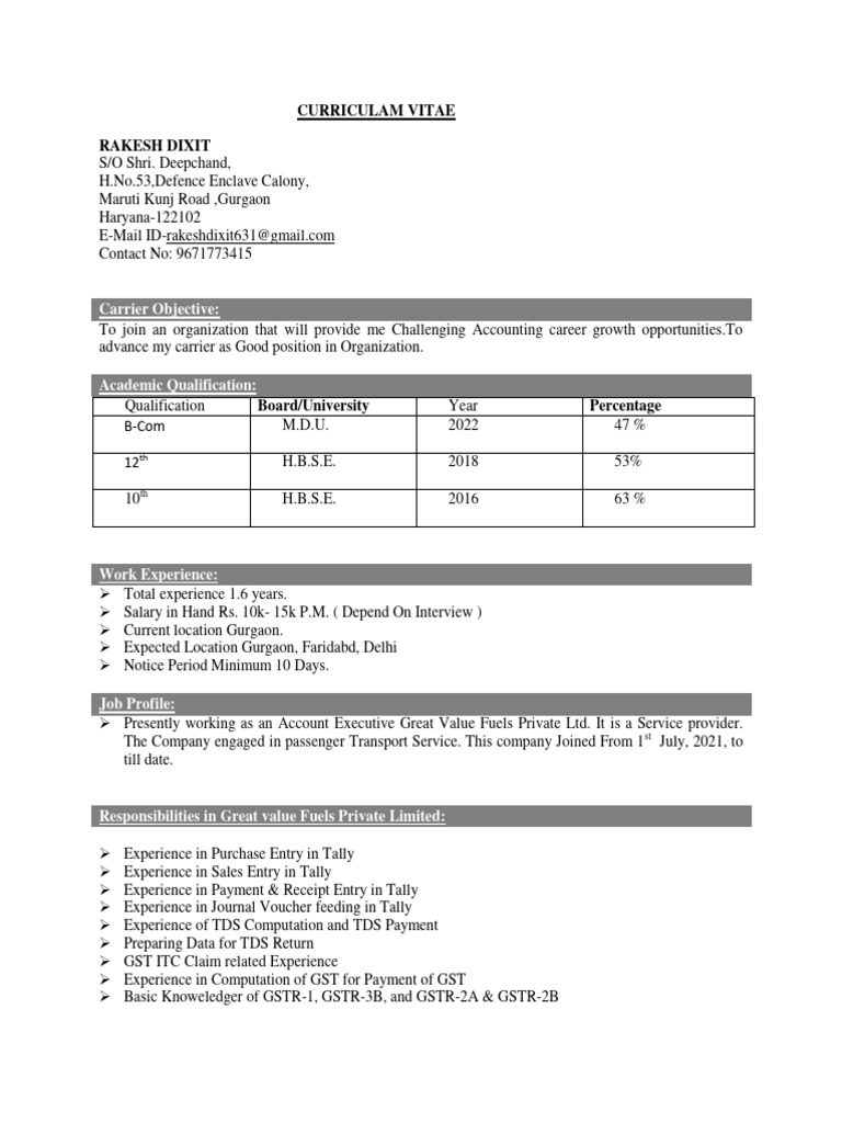 Rakesh New CV | PDF