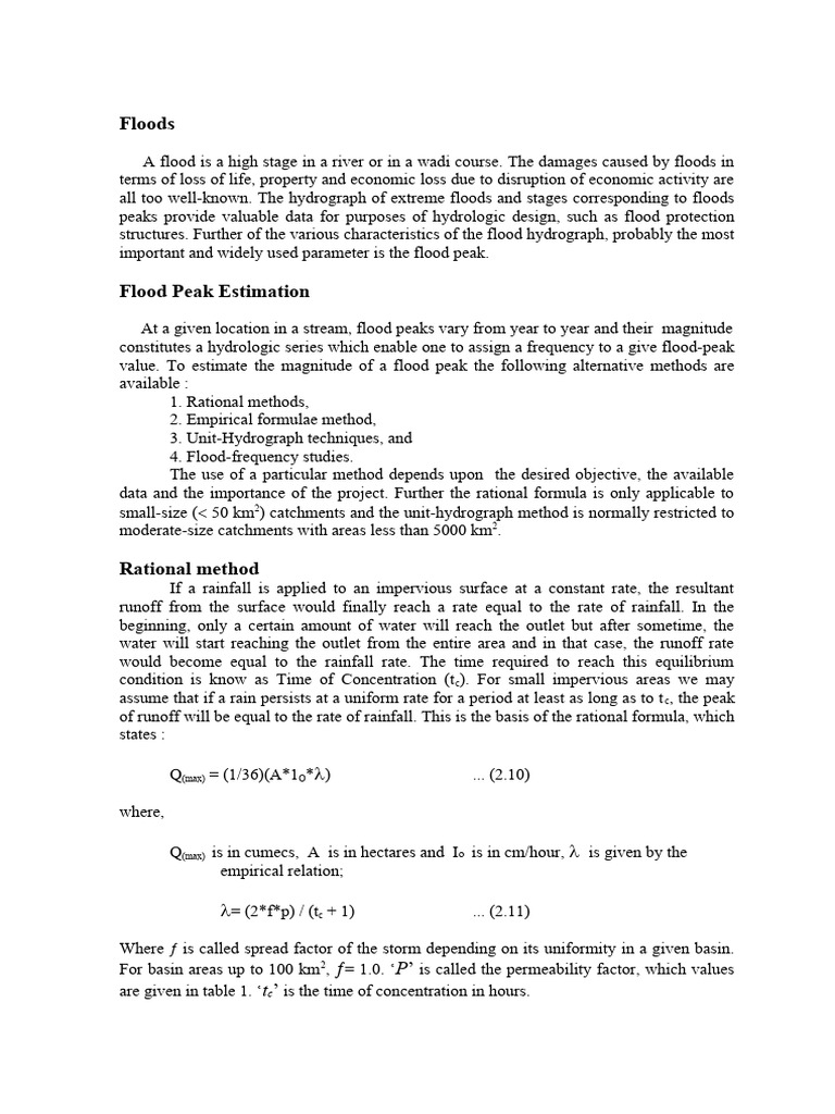 5 Floods+Estimation | PDF | Flood | Discharge (Hydrology)