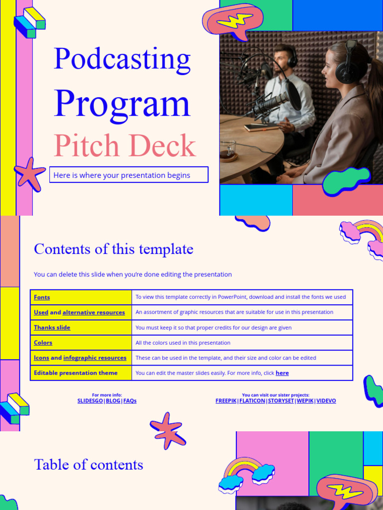 Podcast Pitch Deck Presentation Template | PDF | Market (Economics ...