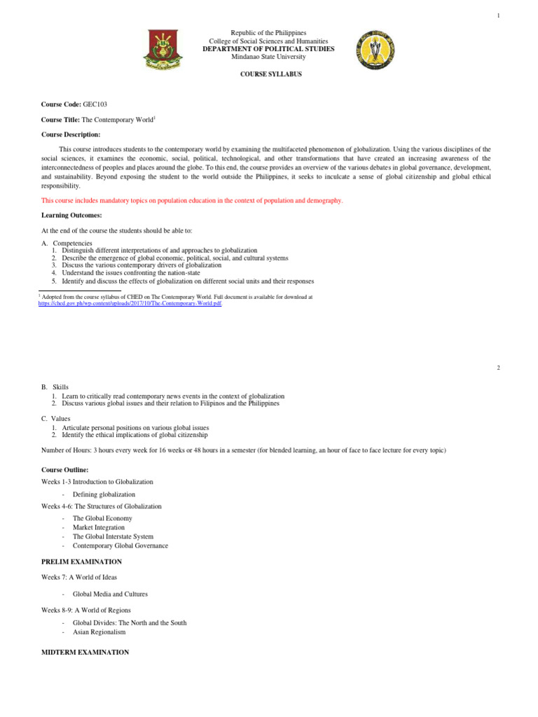 2023-STUDENTS-SYLLABUS-The-Contemporary-World | Download Free PDF ...