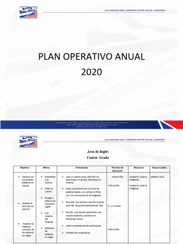 Ejemplo de POA 2020 | PDF