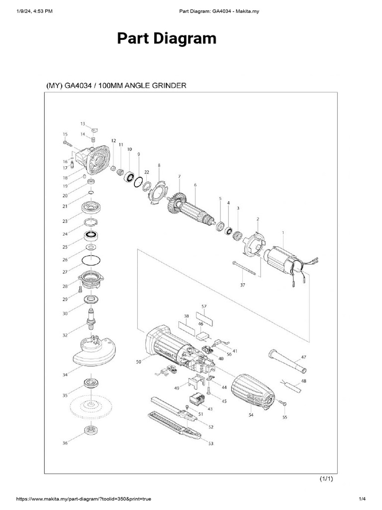 GA4034 Makita Part Diagram Guide | PDF | Technology & Engineering