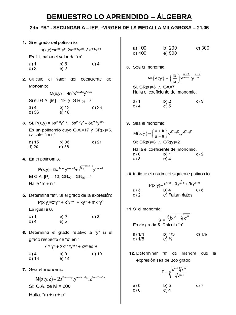 Mate S2B | PDF | Algoritmos | Matemáticas