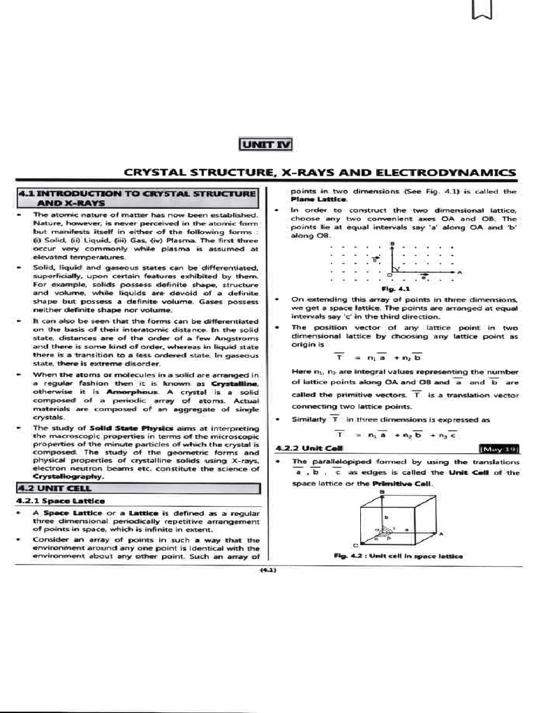 Unit 4 Crystal Structure, X-Rays - Physic | Download Free PDF | Crystal Structure | Mineralogy