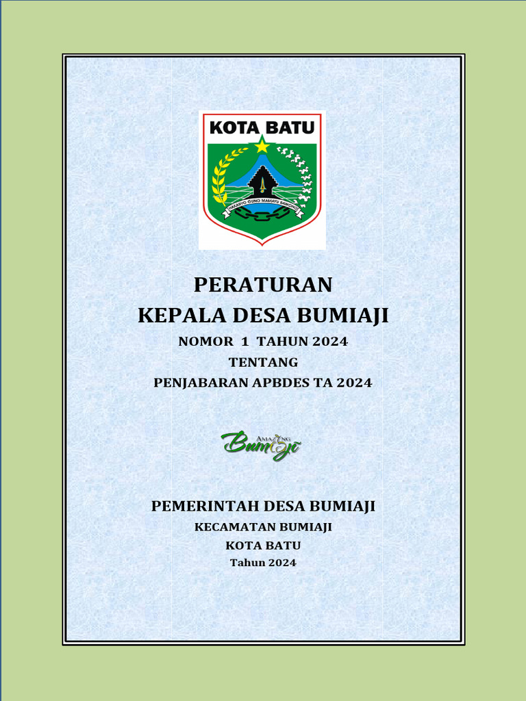 Perkades Penjabaran APBDes 24 Final | PDF