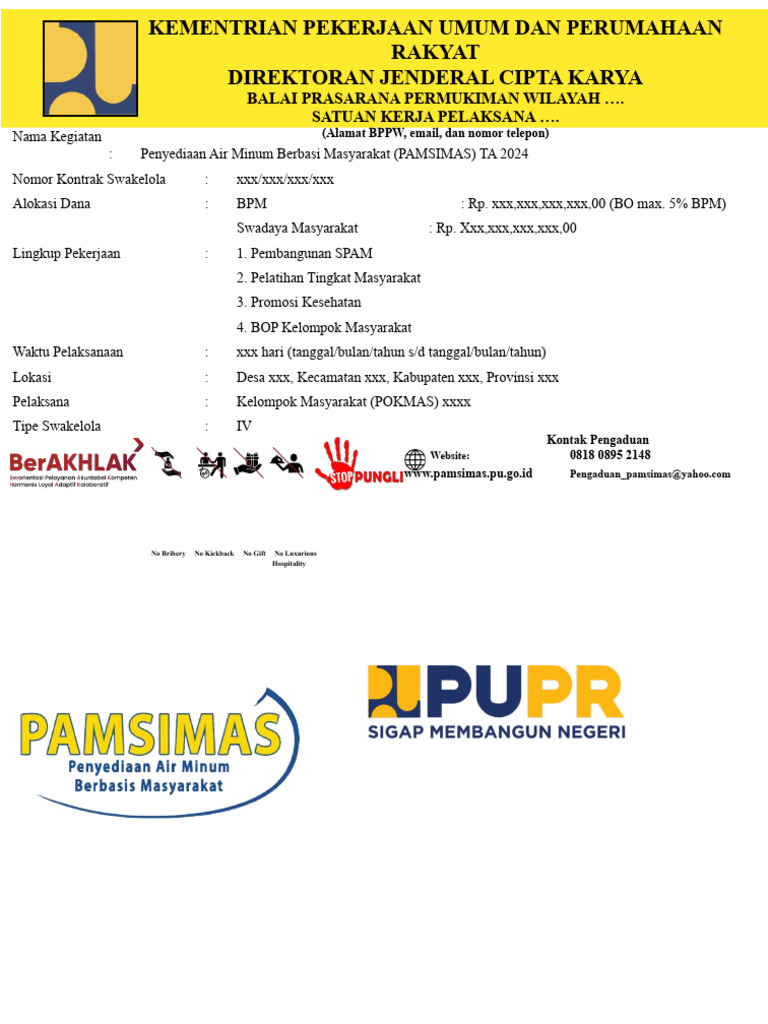 PAMSIMAS 2024: Desain dan Informasi Proyek | PDF