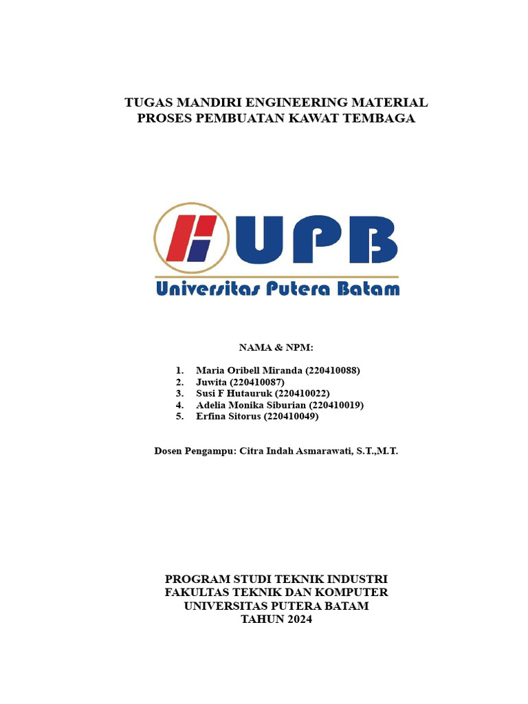 Proses Pembuatan Kawat Tembaga | PDF