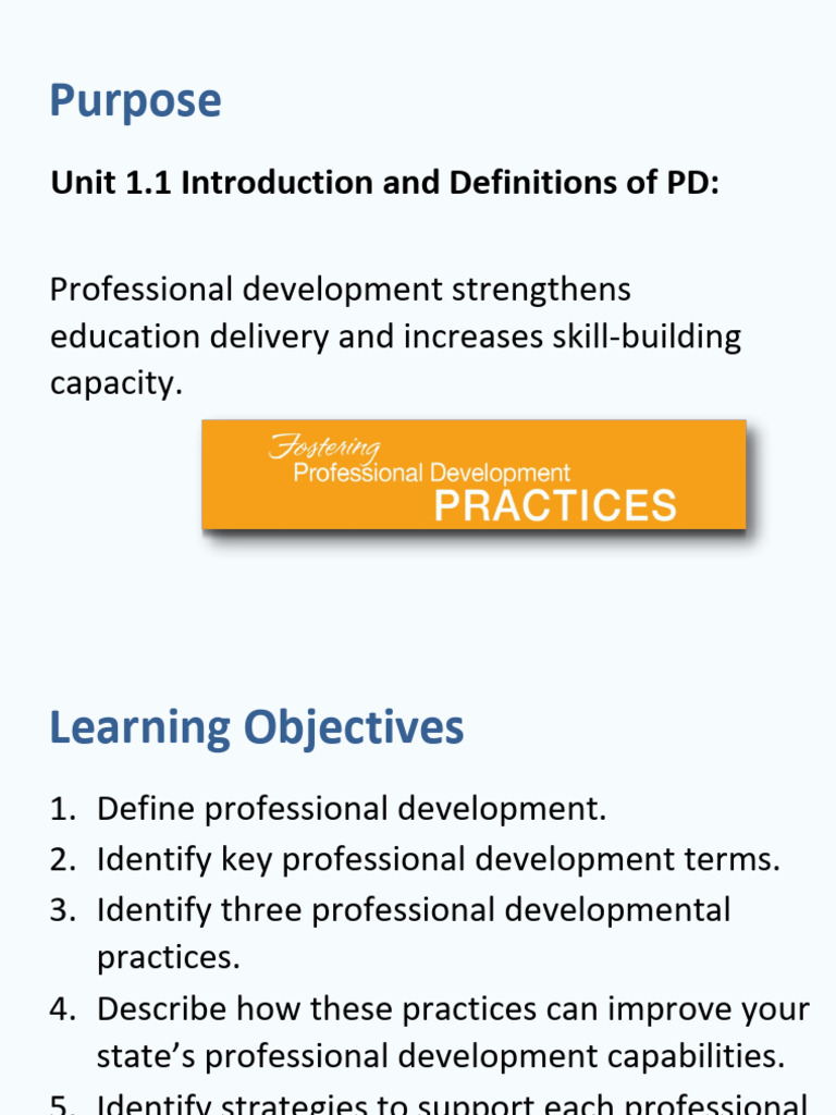 Module 1 Unit 1.1 Introduction and Definitions of PD | PDF | Learning | Mentorship